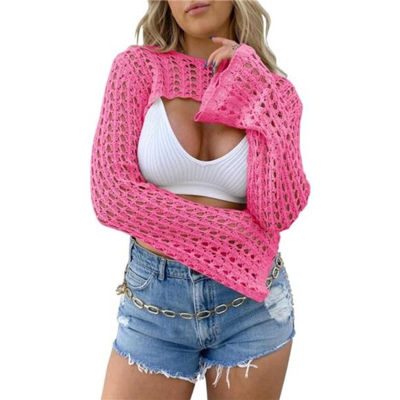Tops Womens Crochet Crop Tops Rose Red Poshmark